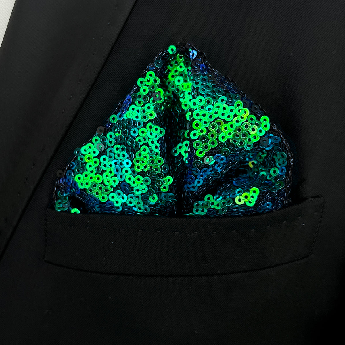 Green and Blue Sequin Pocket Square – STUDIO MINC