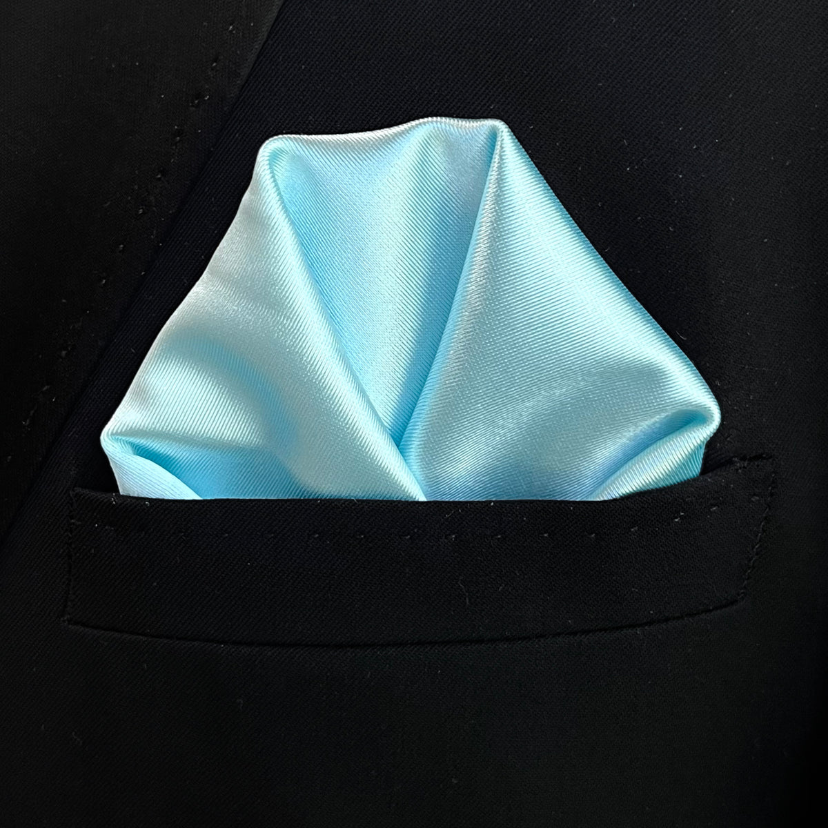 Baby Blue Thick Satin Pocket Square – STUDIO MINC