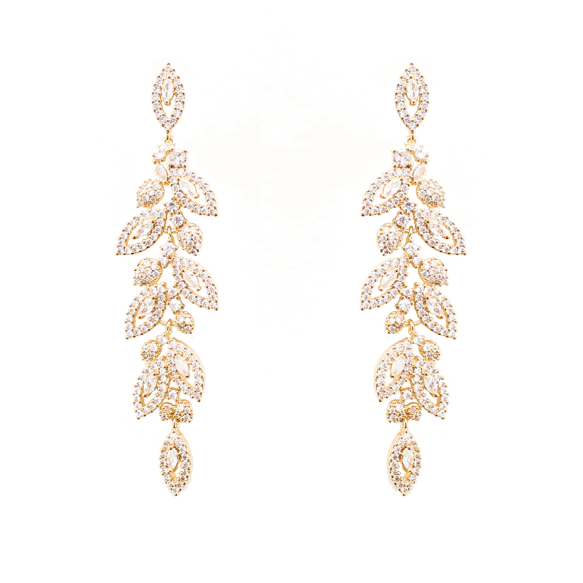Flora - Gold Formal Prom Earrings | Diamante – STUDIO MINC