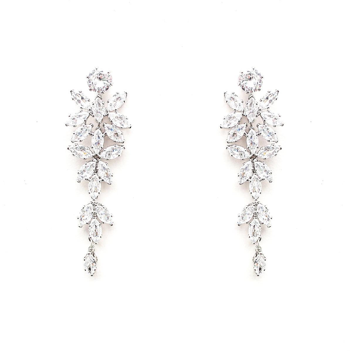 Twinkle - Silver Formal Prom Earrings | Diamante – STUDIO MINC
