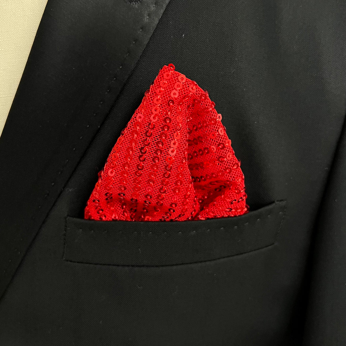 Red Pocket Square | Sequin Stripe – STUDIO MINC