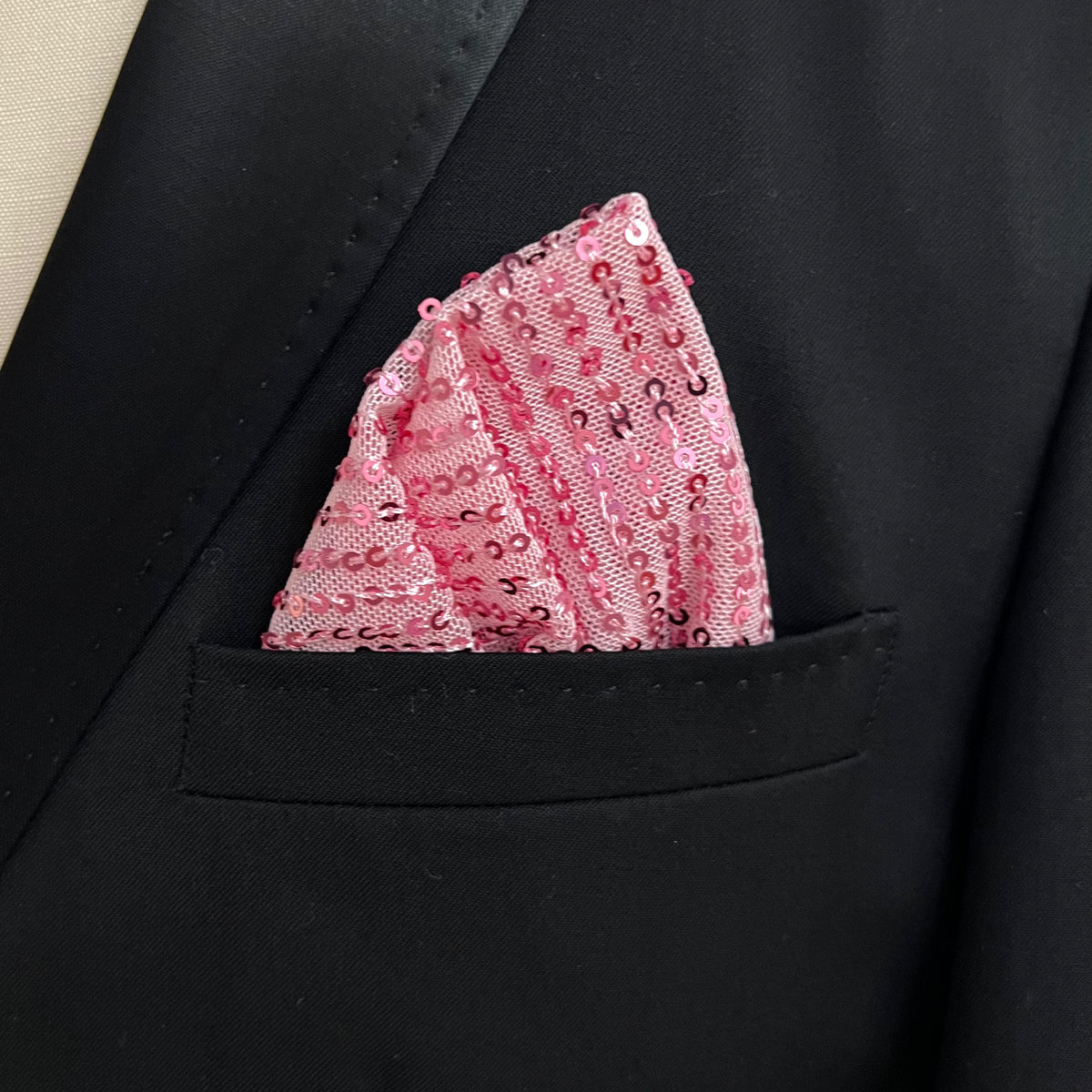 Pink Pocket Square | Sequin Stripe – STUDIO MINC