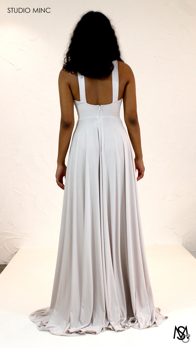 Eternity - White Bridesmaid Dress | V Neckline A Line Leg Split ...