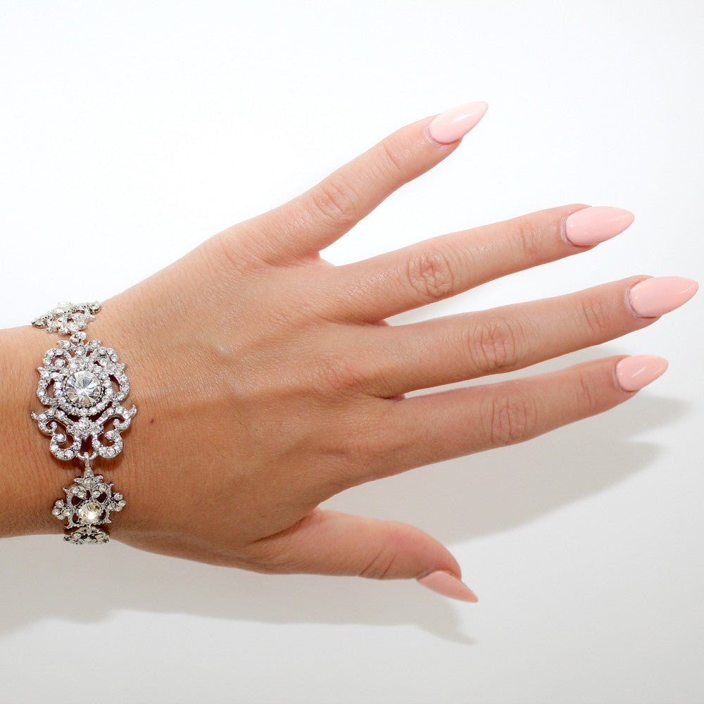 Precious - Silver Formal Prom Bracelet | Intrucate Diamante – STUDIO MINC